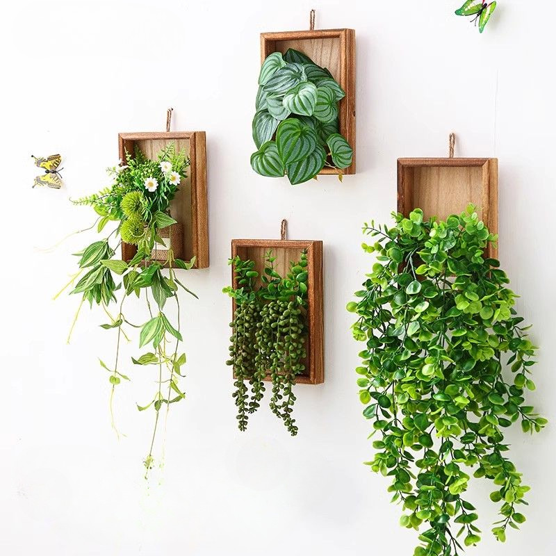 Plants Artificial Frame with Stand and Hanging Hooks Faux Plant Desk ...