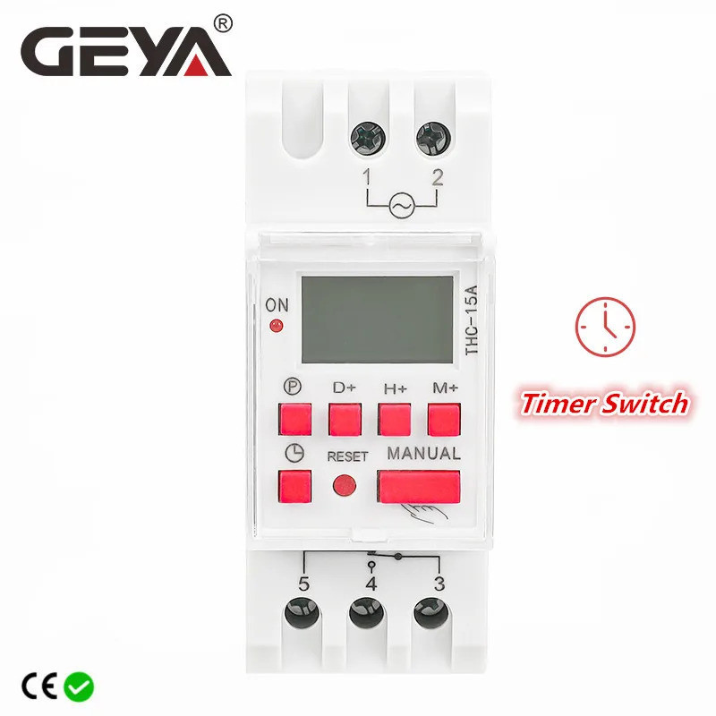 GEYA THC-30A 20A 16A Electric Digital Timer Switch Programmable AC DC 12V 24V 110V 220V 240V ...