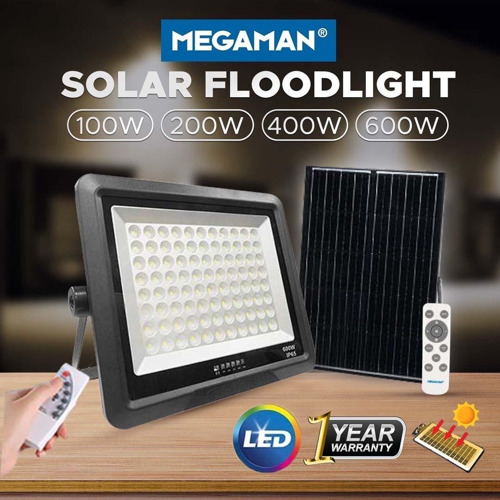 MEGAMAN 100W 200W 400W 600W SOLAR LED FLOODLIGHT IP65 OUTDOOR SOLAR ...