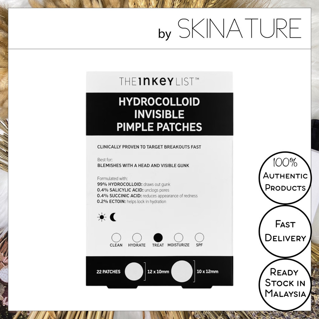 The Inkey List Hydrocolloid Invisible Pimple Patches (22 Patches ...
