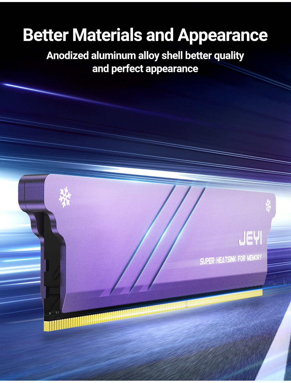 JEYI Memory RAM Heatsink With Thermal Pads, Desktop RAM Cooler DDR Radiation Dissipate for PC ...