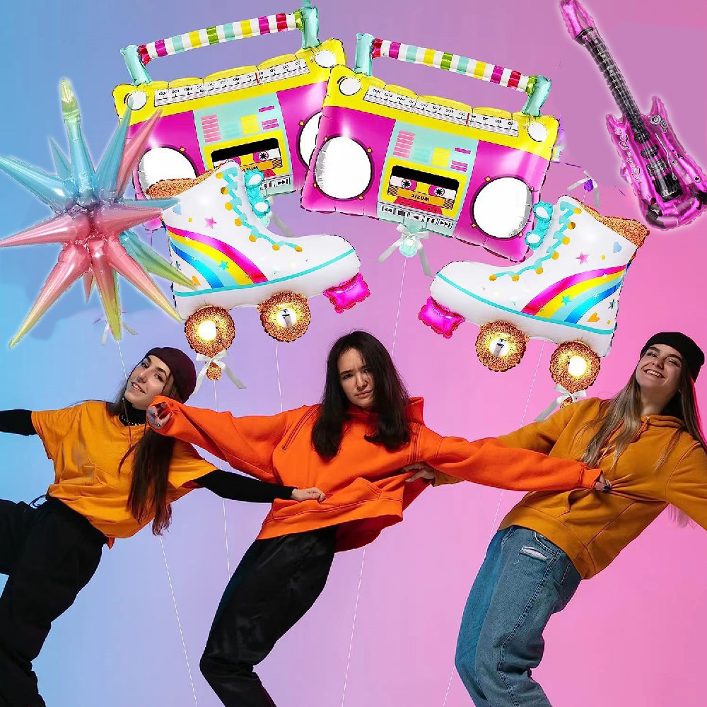 6 Pieces Roller Skate Balloon Musical Instrument Balloon 22 Inch ...