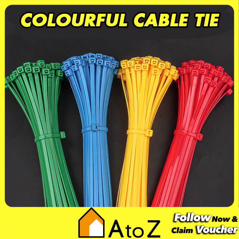 Colourful Cable Tie 4"/6"/8"/10" Heat Resistant Flame Retardant 60/48 ...