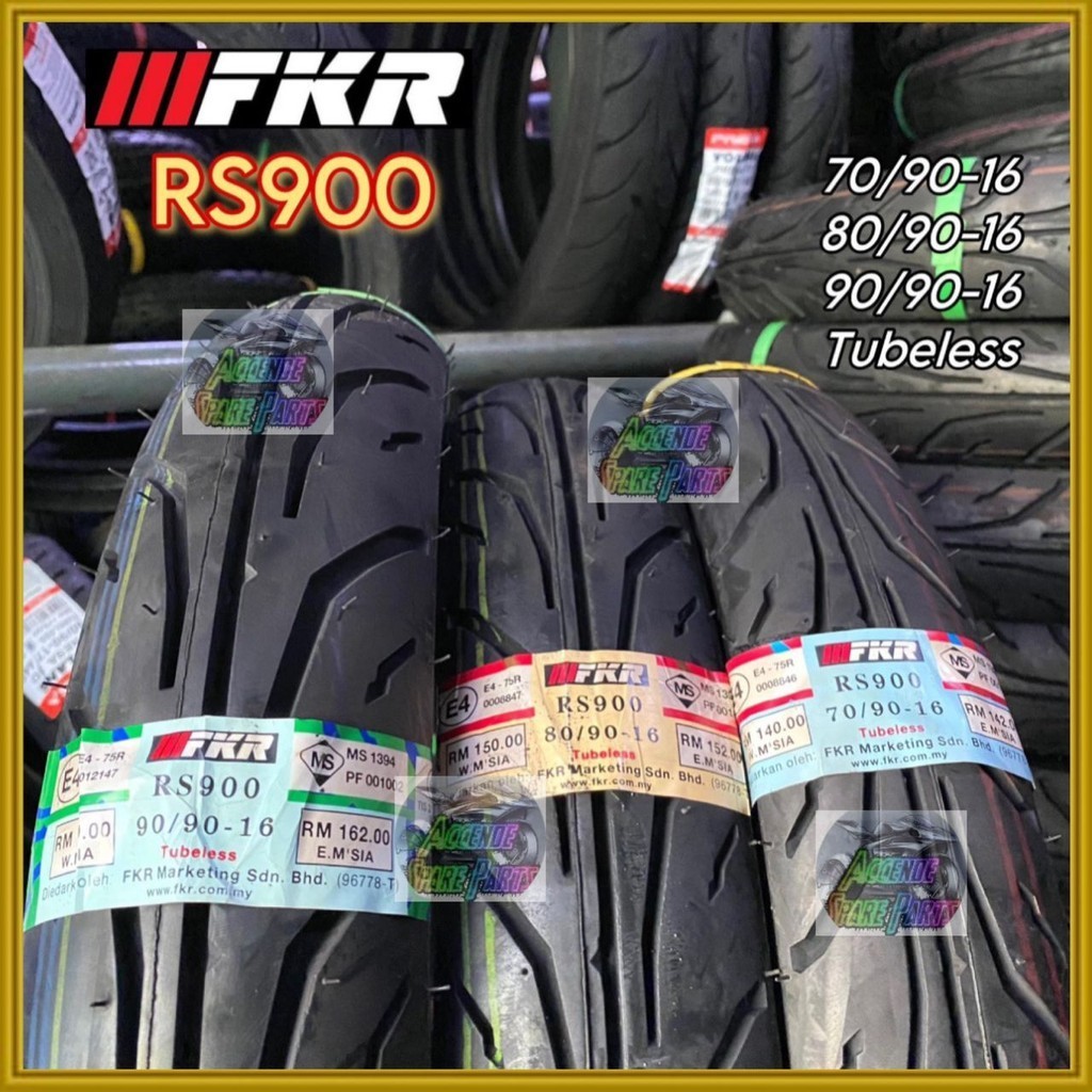 70/90-16 80/90-16 90/90-16 RS900 FKR Tubeless Tyre Tayar | Shopee Malaysia