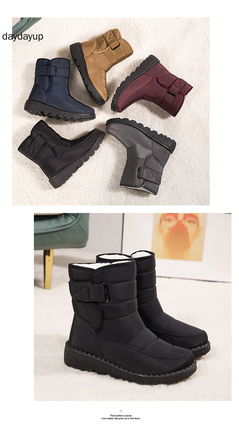 Women Winter Snow Boots Add Velvet Waterproof Non-Slip Warm Cotton ...