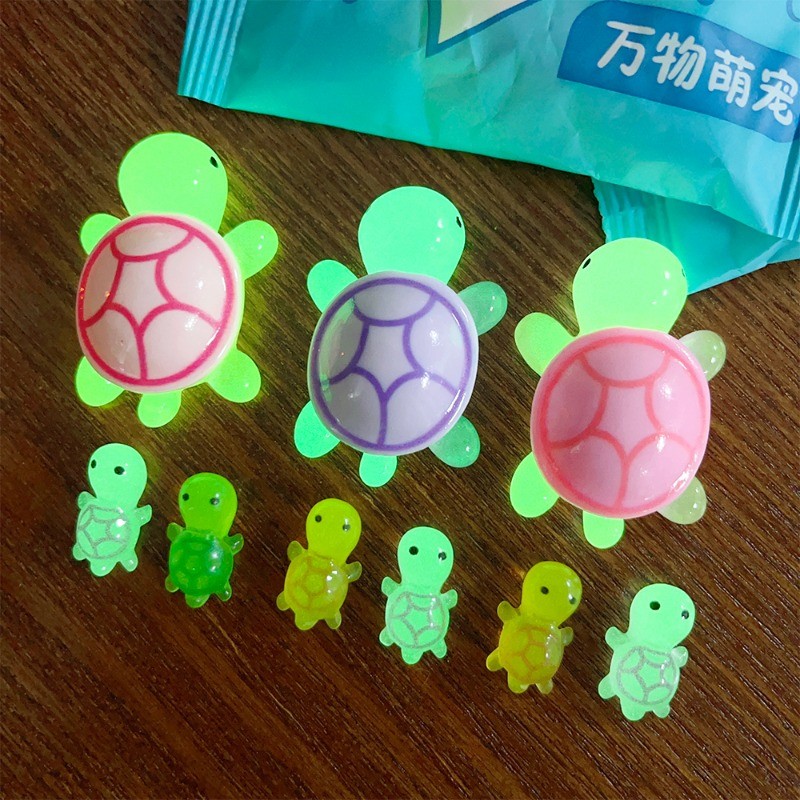 2/4Pcs Cartoon Cute Simulation Turtle Blind Bag- Multicolor Glowing ...