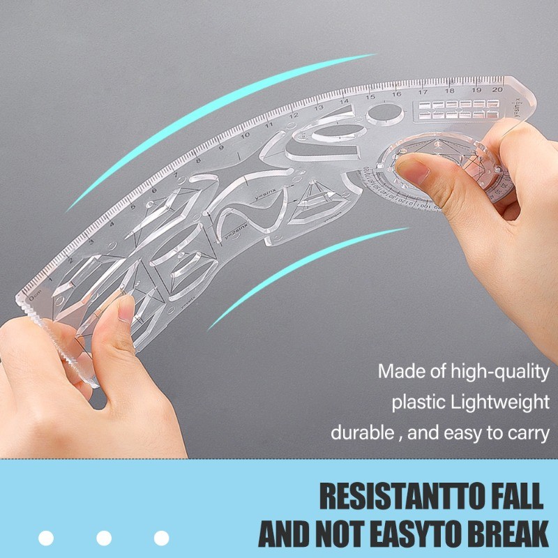 Multifunctional Geometric Ruler - Drawing Tools Plastic Ruler Set ...