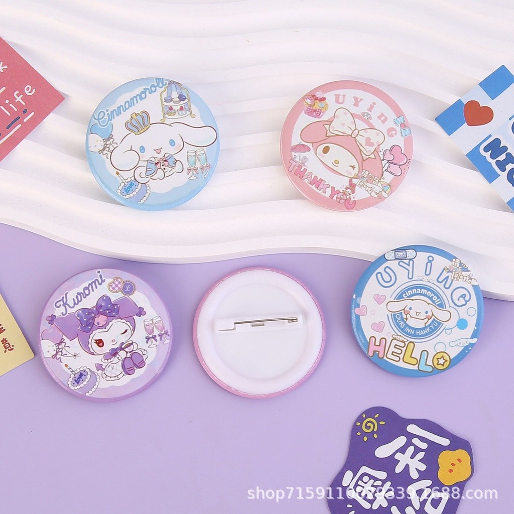 Sanrio Kuromi badge Cartoon dressing accessories Cute Cinnamoroll ...
