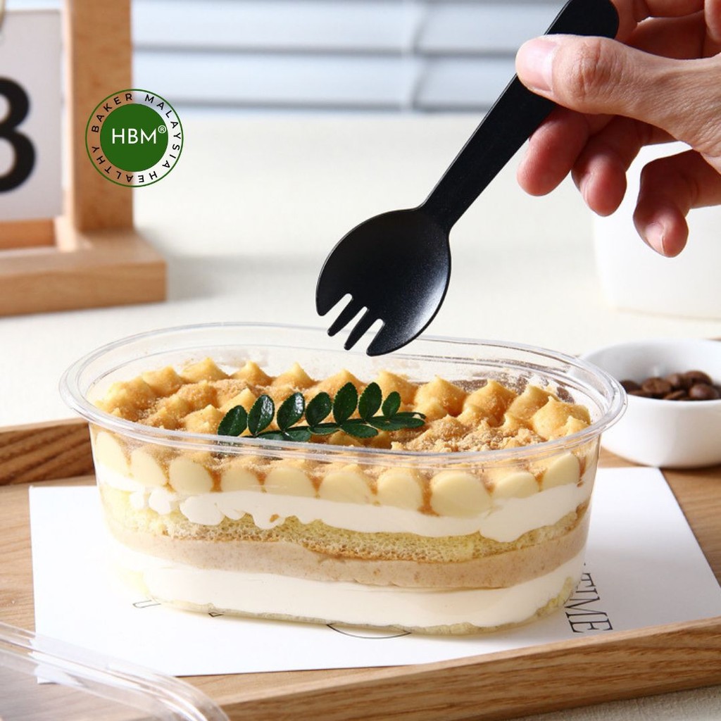 Harga Borong Plastic Container 500ml Bujur Shape Fruit Cake Tornado ...