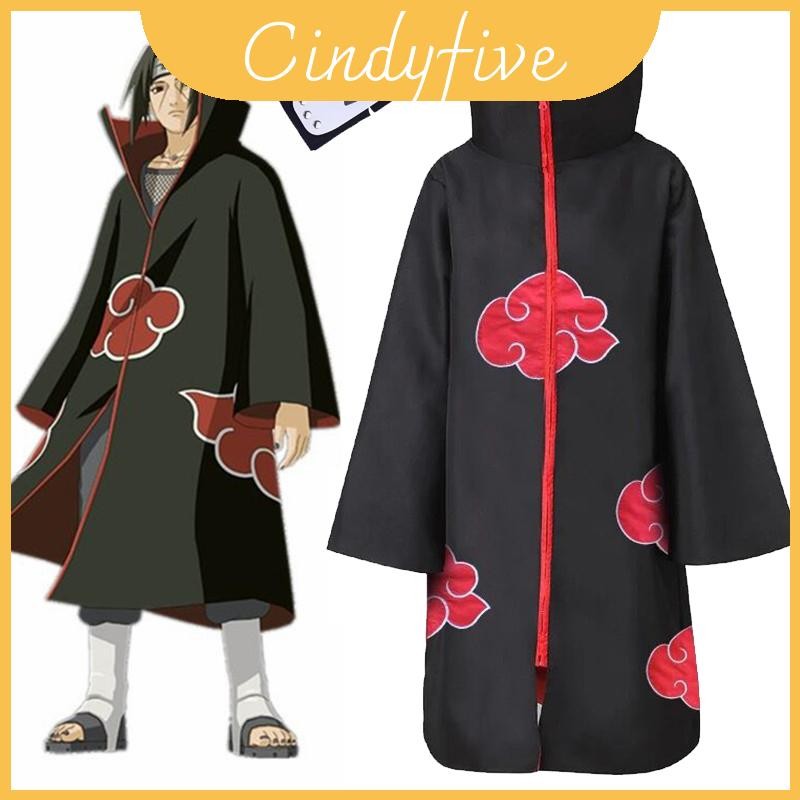 Anime Naruto Akatsuki Uchiha Itachi Cosplay Costume Robe Cloak Wind ...