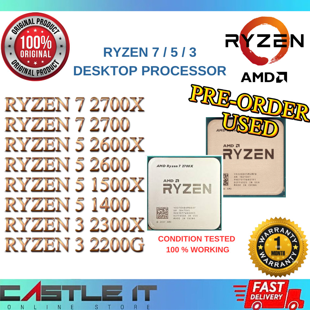 AMD Ryzen 7 2700X 2700 / R5 2600X 2600 2400G / R3 2300X 2200G Processor PRE-ORDER USED | Shopee ...