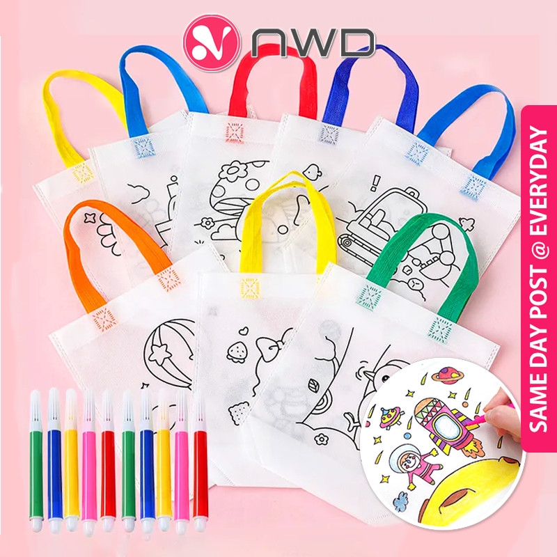 𝗪𝗜𝗧𝗛 𝗣𝗘𝗡 》DIY Coloring Bag Painting Creative Double-Sided Drawing ...