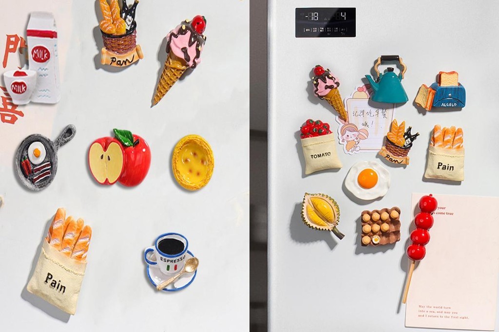 qnkan Resin Fridge Magnets Adorable 3d Food Fridge Magnets for Home ...