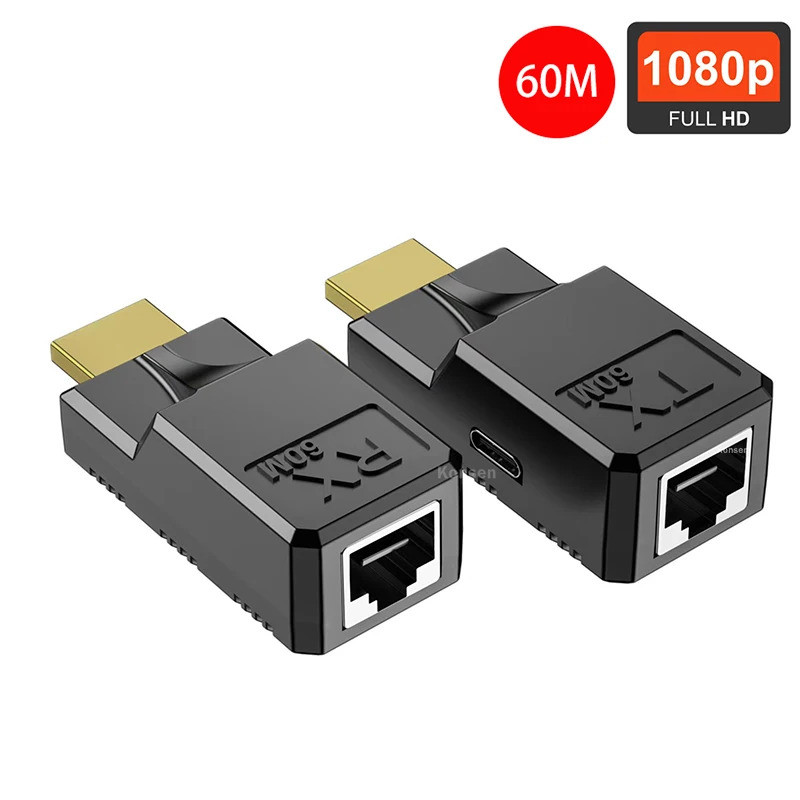 HDMI Extender over Cat6 Ethernet cable Up to 60M 1080P HDMI RJ45 ...