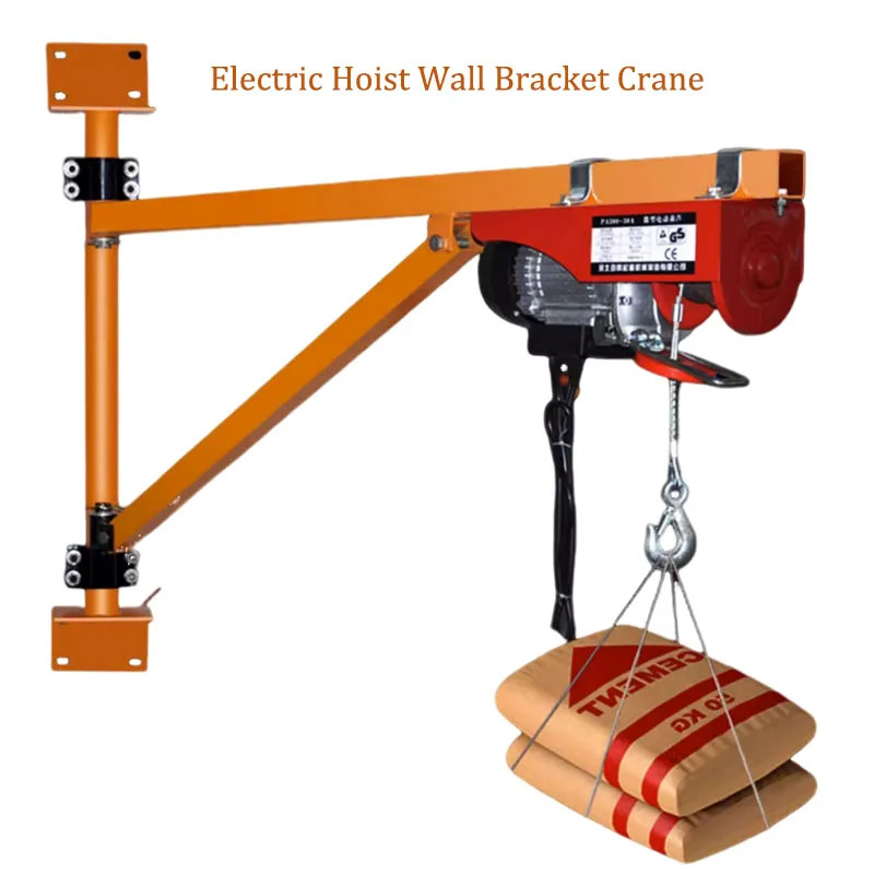 Micro Electric Hoist 200KG Crane Manual Wall Rotating Bracket Hoist ...