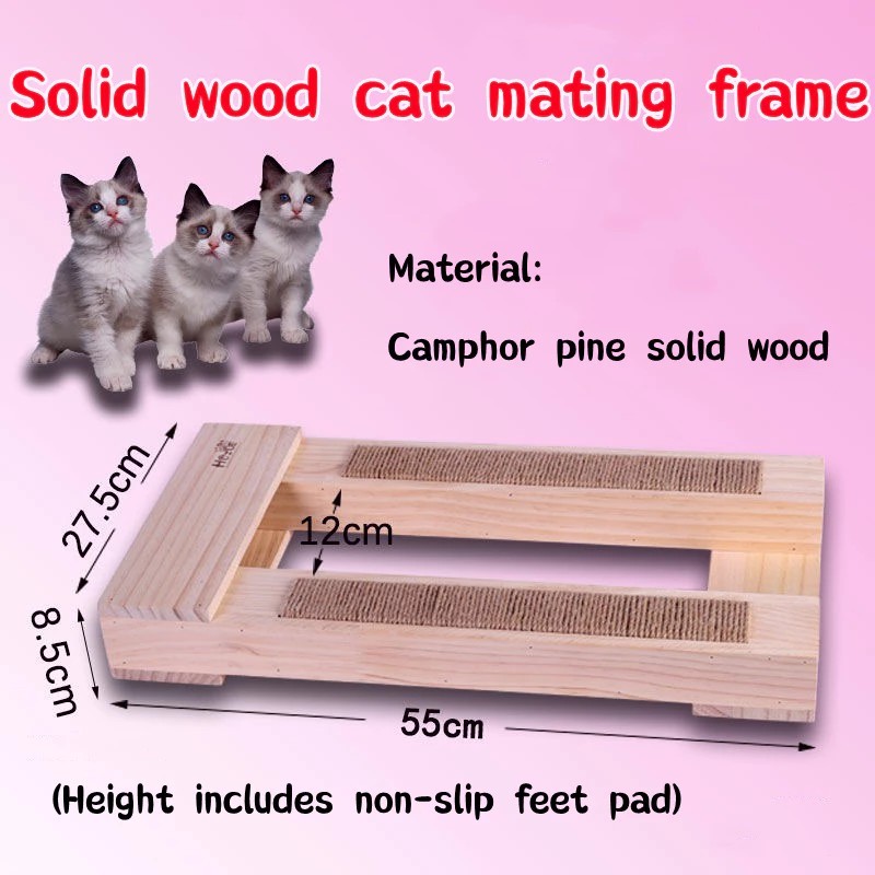 Premium Solid Wood Cat Mating Platform for Breeding, Low-Legged Cat ...