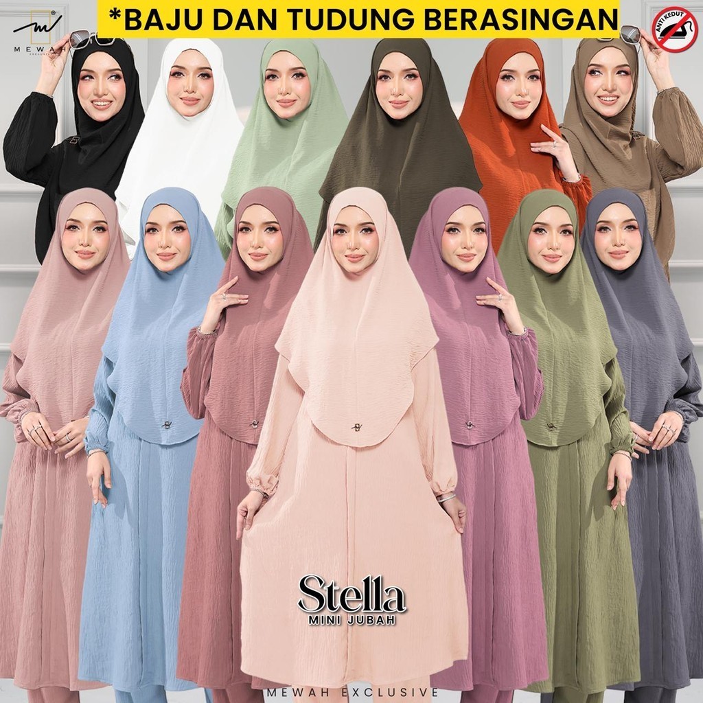 HEEBA Mini Jubah STELLA 2.0 Ironless | Suit Muslimah Umrah Clothing Set ...
