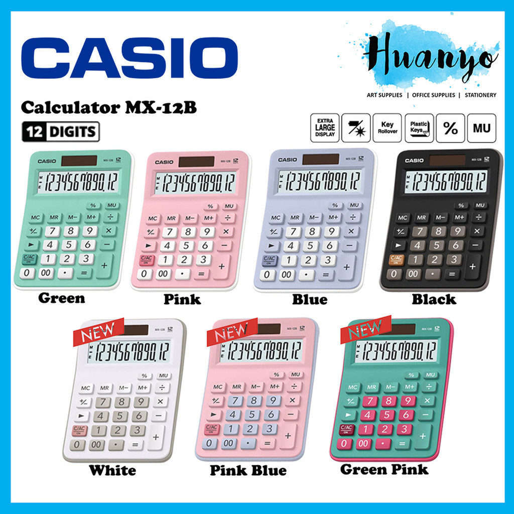 Casio Calculator MX-12B Extra Large Display (12 Digit Display Solar ...