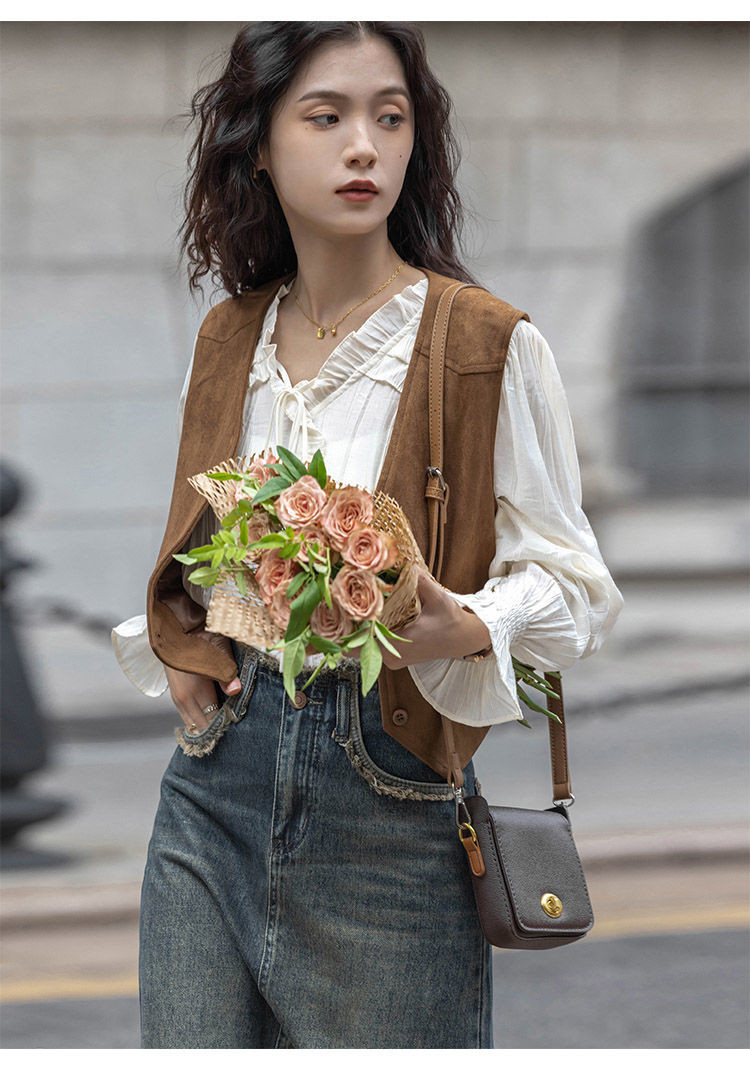 2024 gaya baru rompi retro wanita musim bunga dan musim gugur gaya baru ...