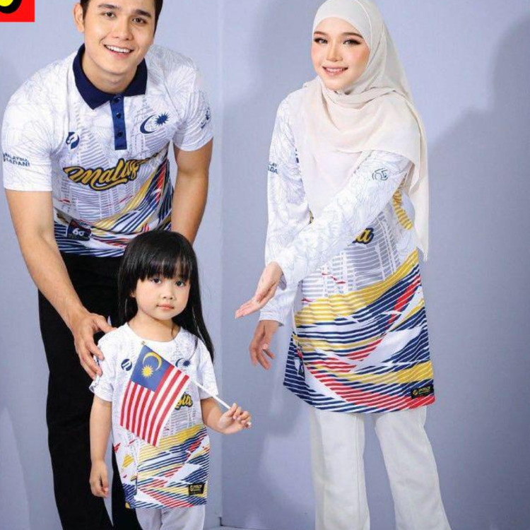 Merdeka Jersey Kids Malaysia White Blue Premium QUALITY baju merdeka ...
