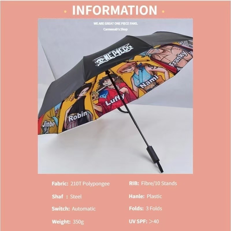 《Ready Stock Malaysia》 One Piece Automatic Umbrella Sea Fan Folding ...