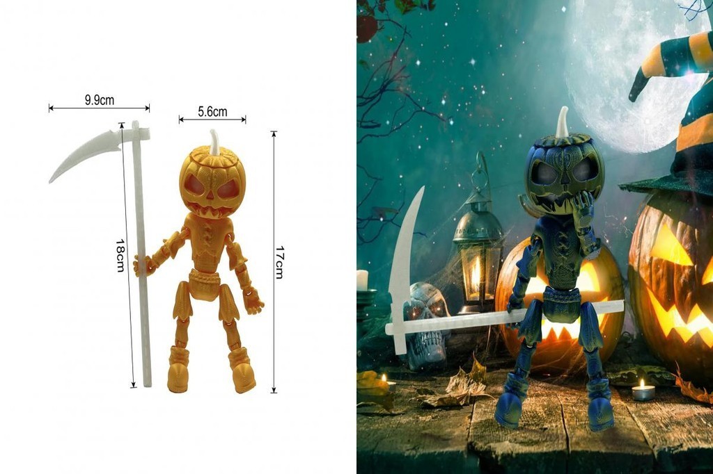 Mini Pumpkin Decoration Fun Halloween Pumpkin Gift Flexible Pumpkin Man ...