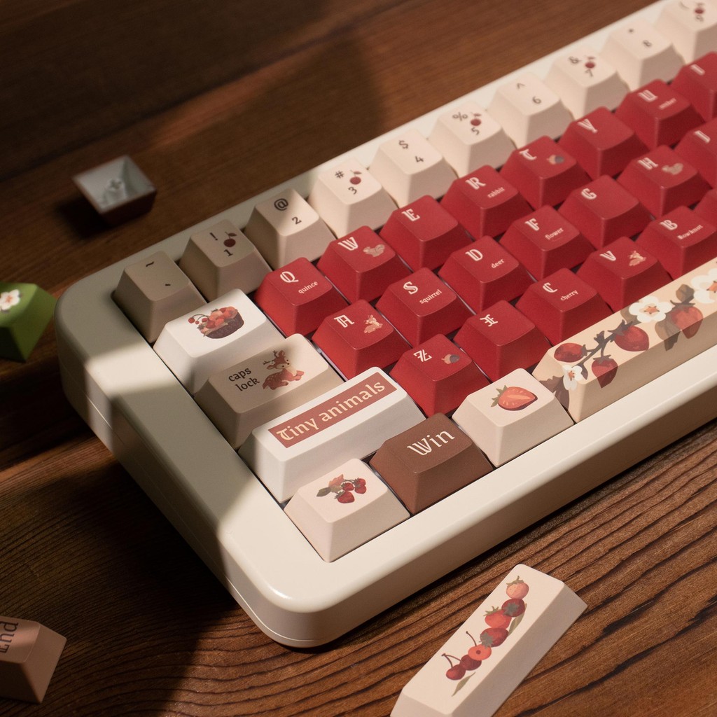 Original Tiny Animals Keycaps 152 Keys PBT DYE-SUB Cherry Profile ...