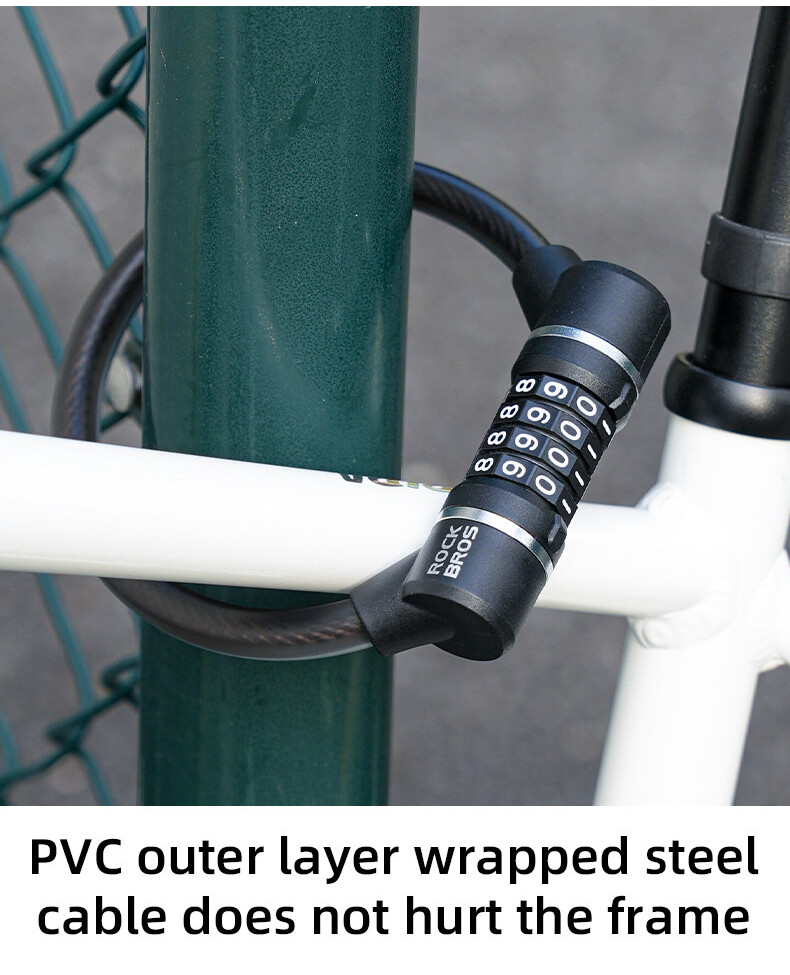 【MY Delivery】ROCKBROS Bicycle Password Lock Portable Durable Steel ...