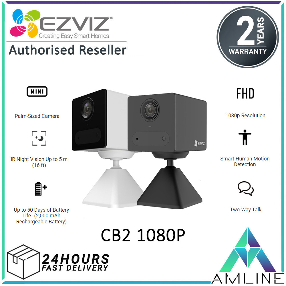 EZVIZ CB2 2MP Indoor Wi-Fi Smart Home Battery Powered Palm-Sized Human Detection Two-way Talk ...