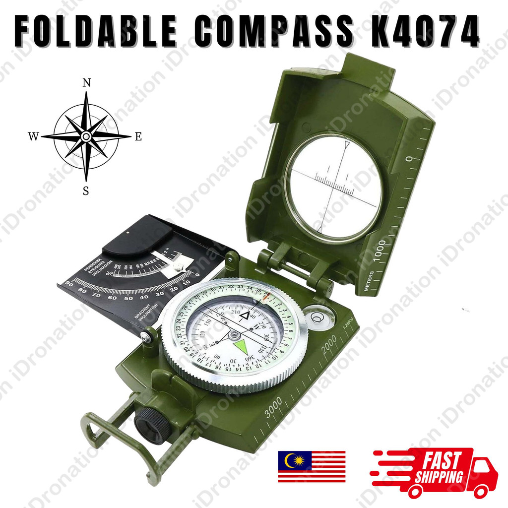 Military Compasses K4074 Portable Metal Lensatic Pocket Watch Compass ...