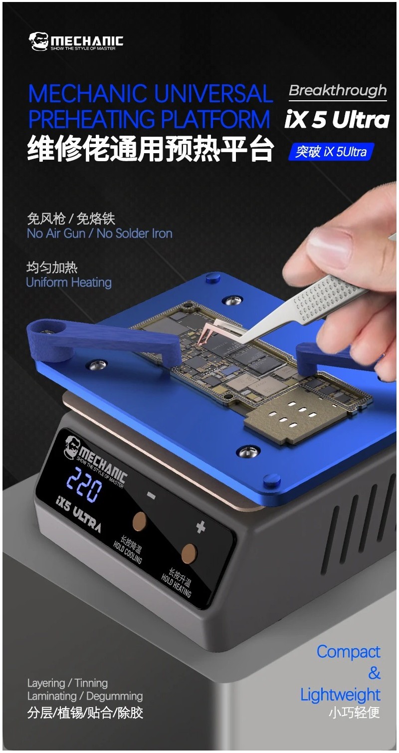 MECHANIC IX5 super explosion-proof tin preheating platform motherboard soldering station ...
