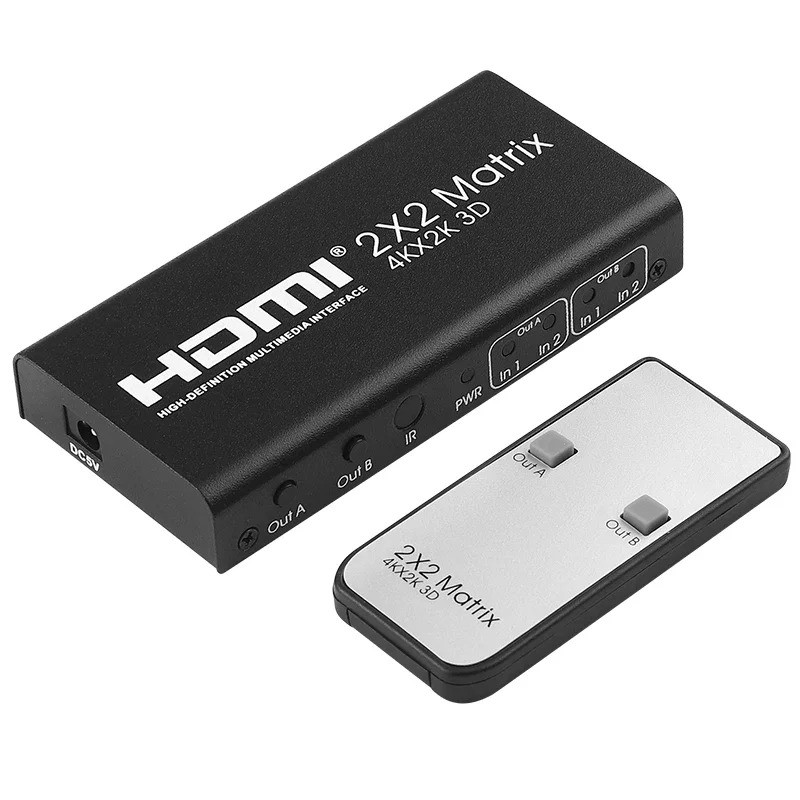 4K 2x2 HDMI Matrix 2 IN 2 OUT HDMI Switch Splitter Dual Display Screen ...
