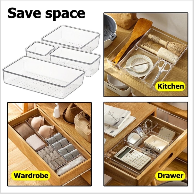 【i.Rumah】Plastic Trays Storage Separation Box Muji Style Drawer Storage ...