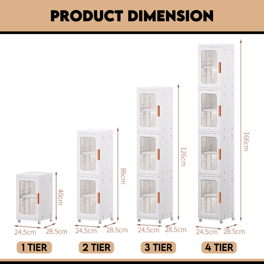 Encora Stackable Storage Cabinet Narrow Storage Box Slim Rack Narrow ...
