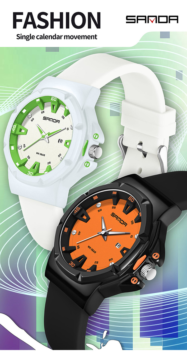 SANDA SD3260-9 New Trendy Design Youth Couple Watch Sports Calendar ...