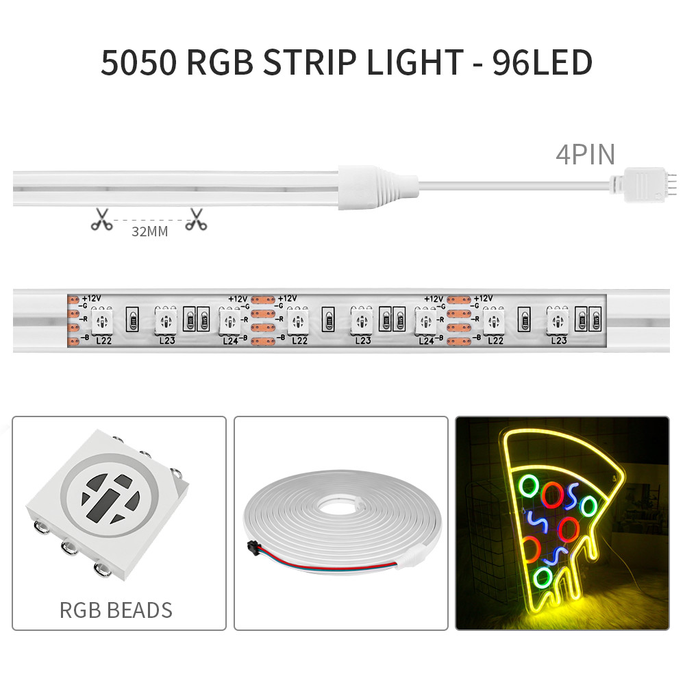 Xnbada WS2811 5050 RGBIC Dream Color LED Neon Strip 72/96Leds/m ...