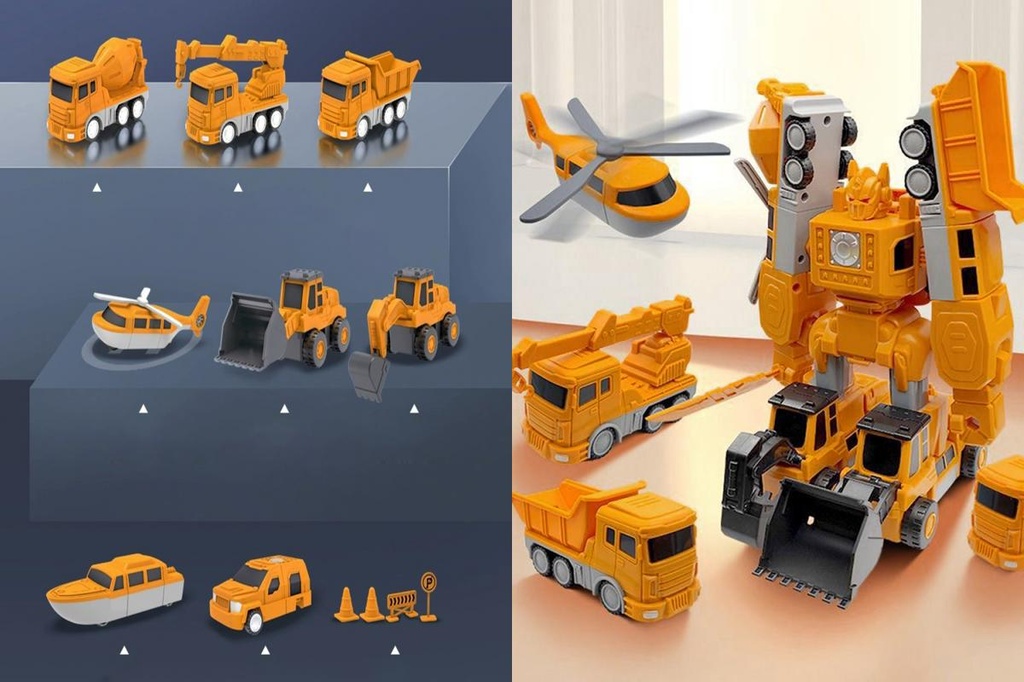 [MO] Modular Transformation Car Set Magnetic Engineering Vehicle Set ...