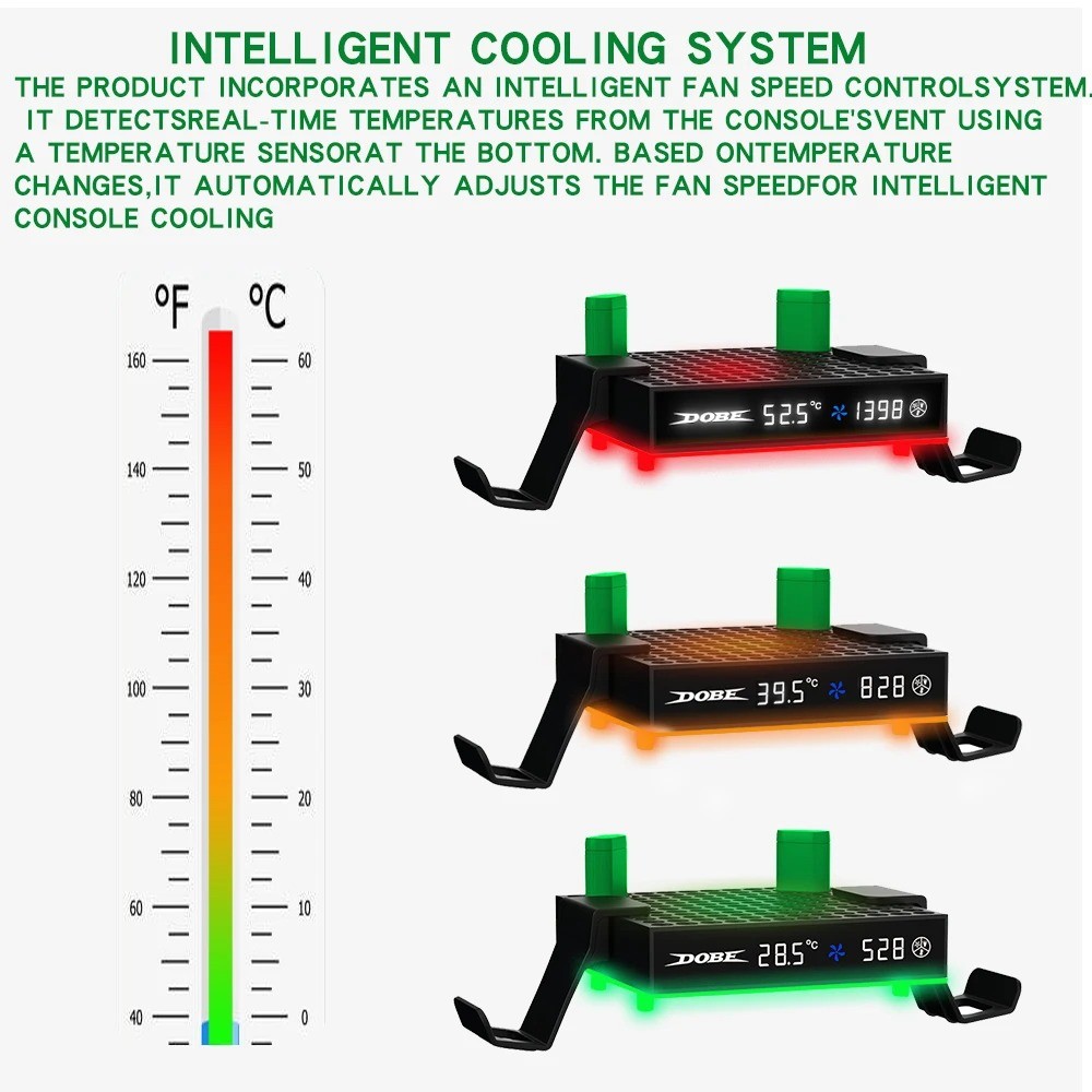 Cooling Fan for Xbox Series S/X with Daul Battey RGB Led Intelligent ...