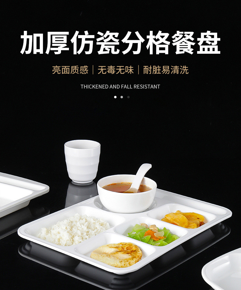 Tableware Shock-resistant Melamine Fast Food Plate School Canteen Six ...