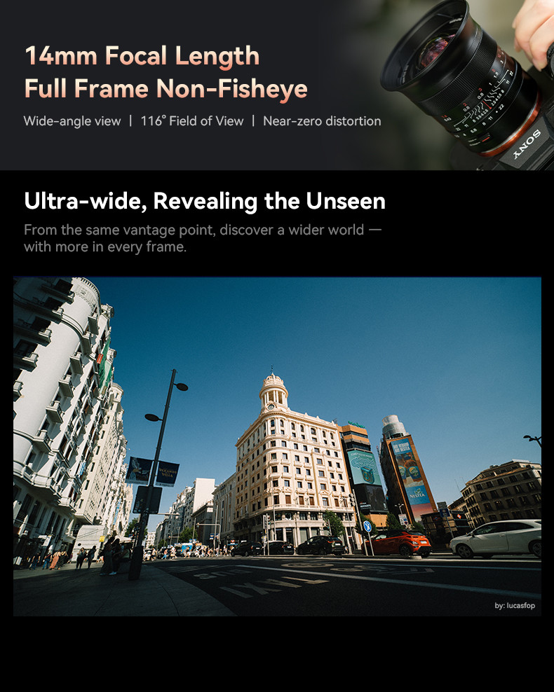 7artisans 14mm F2.8 Ultimate Full Frame Ultra-wide Angle Lens Near-zero ...