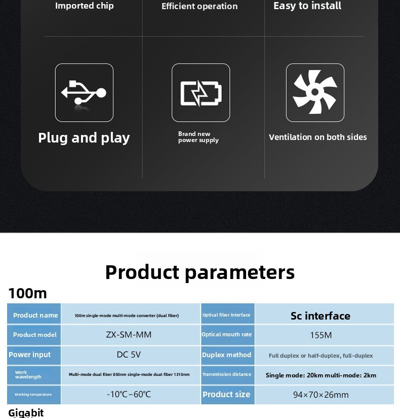 Single Multi-Mode Converter Optical Fiber Mega OEO Repeater Extender ...