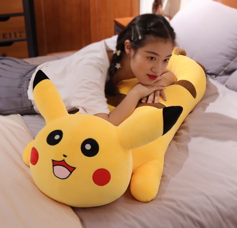 60/80/100/120cm Stuffed Toy Pokemon Pikachu Long Pillow Cushion Bolster ...