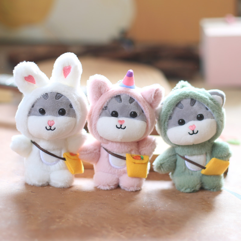 Soft And Cute Cat Plush Keychain Fluffy Stuffed Animal Bag Charm ...