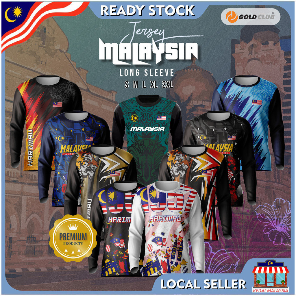 𝐆𝐎𝐋𝐃 𝐂𝐋𝐔𝐁 Jersi Merdeka Malaysia Lengan Panjang/Jersey Long Sleeve ...