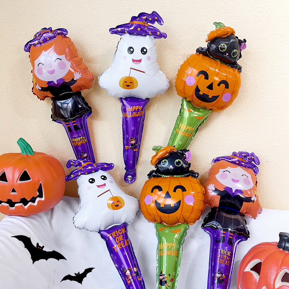 10/20Pcs Halloween Handheld Balloon - Aluminum Film Pumpkin Witch ...