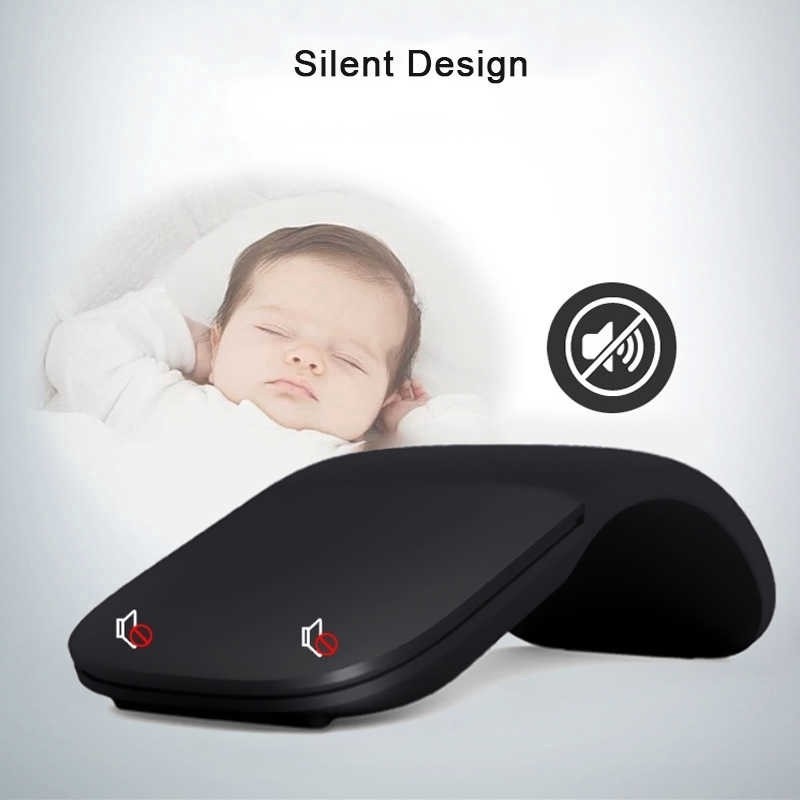 Foldable Silent Bluetooth Mouse Wireless Arc Touch Roller Mice Ultra ...