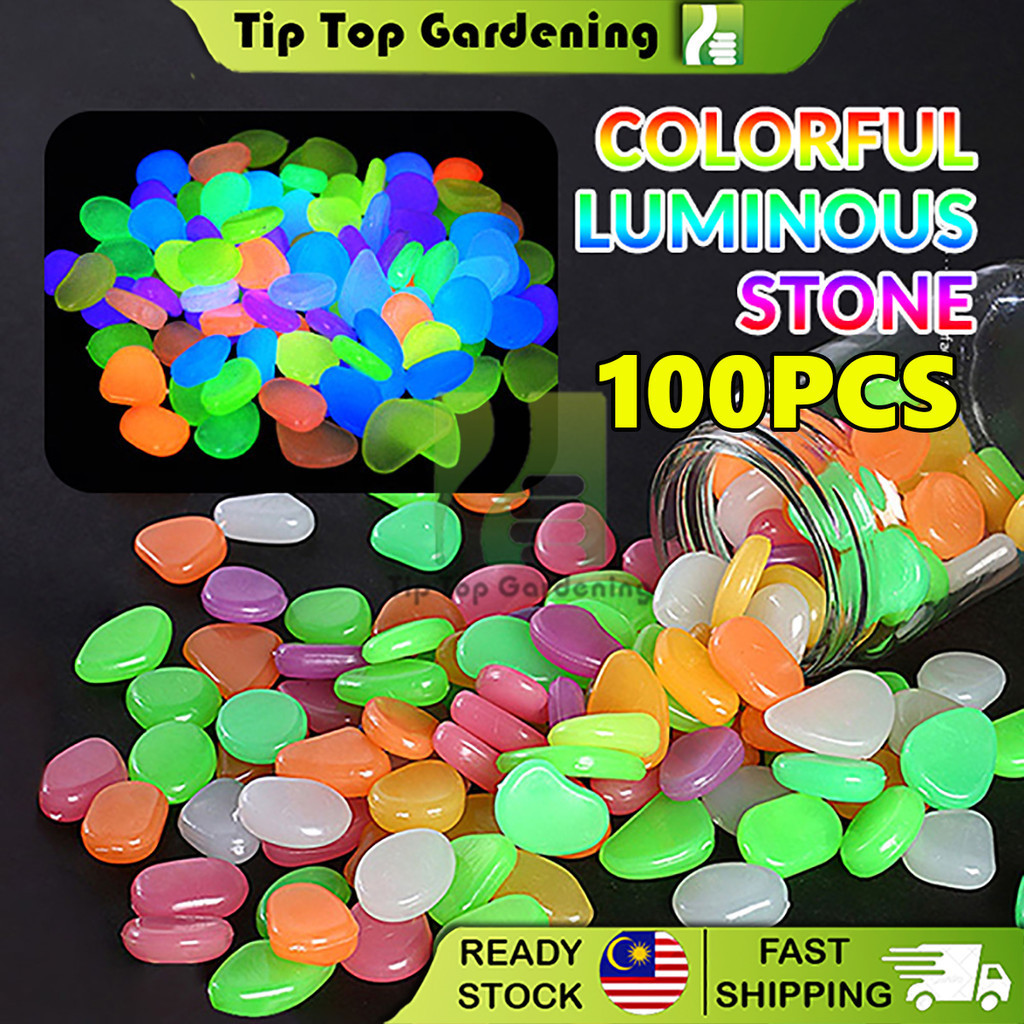 100pcs/pack Artificial Colorful Luminous Stone Landscaping Aquarium ...