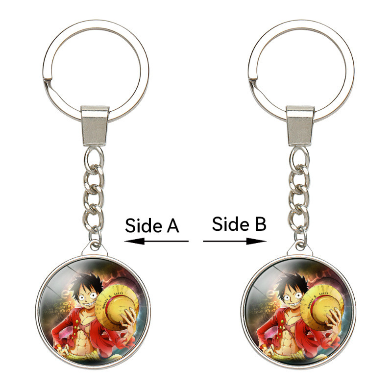Piece Keychains One Double-sided Crystal Luffy Chopper Zoro Anime ...