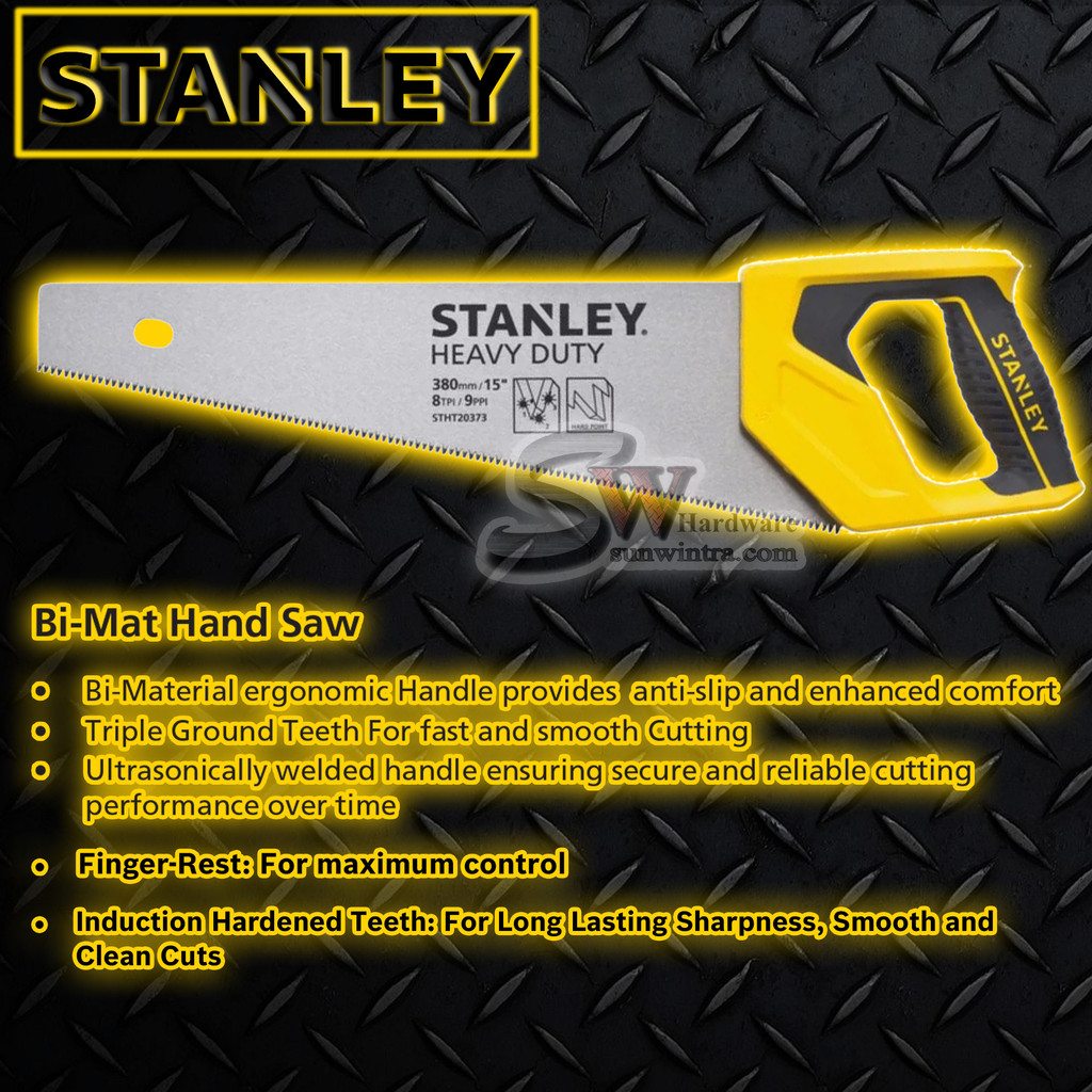 STANLEY 15" Heavy Duty Bi-Material HANDSAW STHT20373-LA GERGAJI KAYU ...
