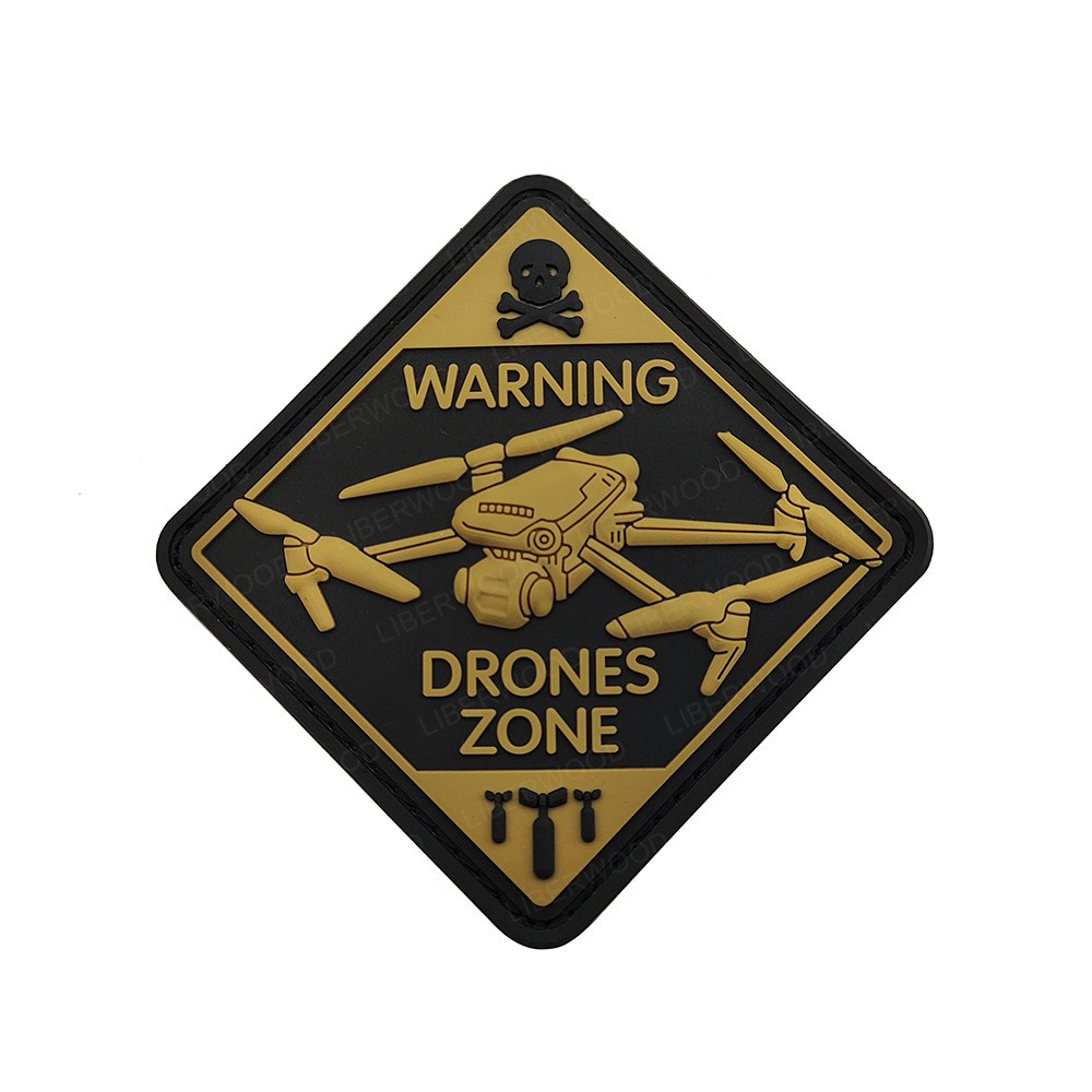 WARNING DRONES ZONE Tactical Patch Unmanned Aerial Vehicle UAV 3D PVC ...